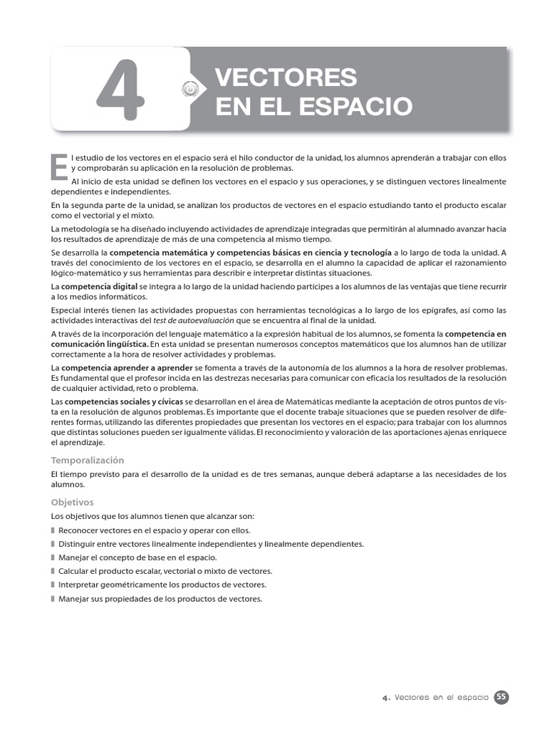 04 Guia Didactica Vectores En El Espacio Pdf Espacio Vectorial