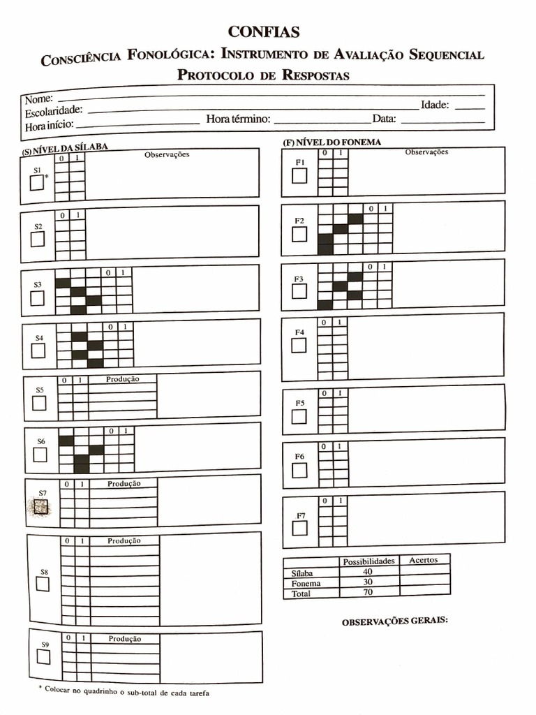 CONFIAS Protocolo de Respostas | PDF