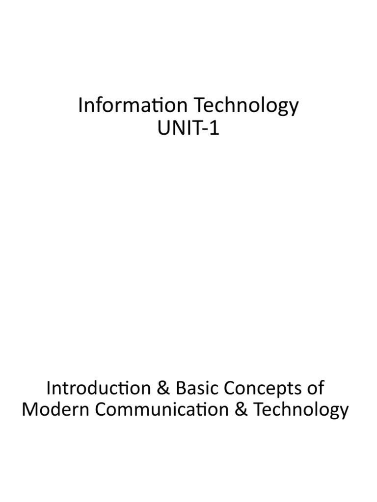 Unit-1 IT | PDF | Telecommunications | Modulation