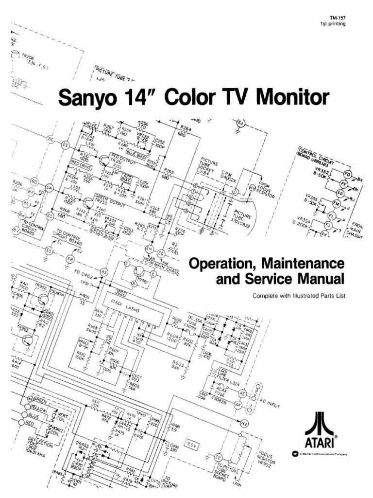 Atari-Monitor-Tm-151-Sanyo-14in-Color-Monitor Arcade Machine | PDF