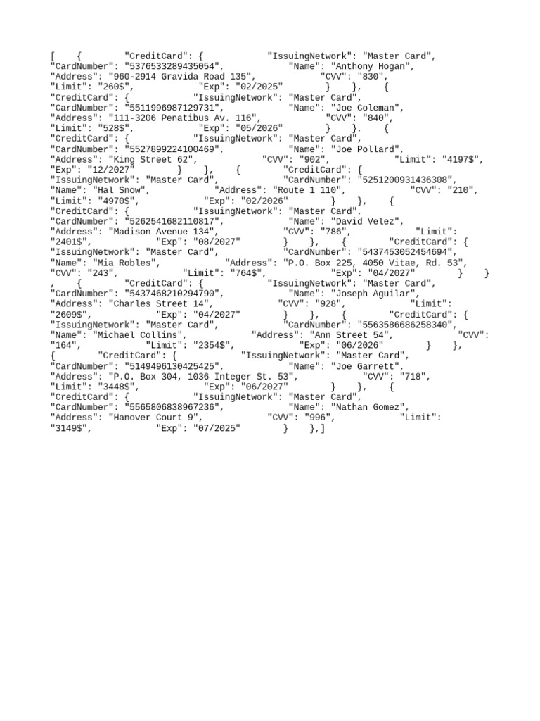Master Card - Json | PDF | Personal Finance | Market (Economics)