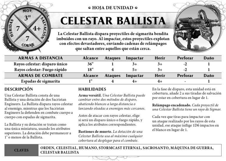 Celestar Ballista: Poder y Estrategia | PDF | Tecnología militar | Guerra