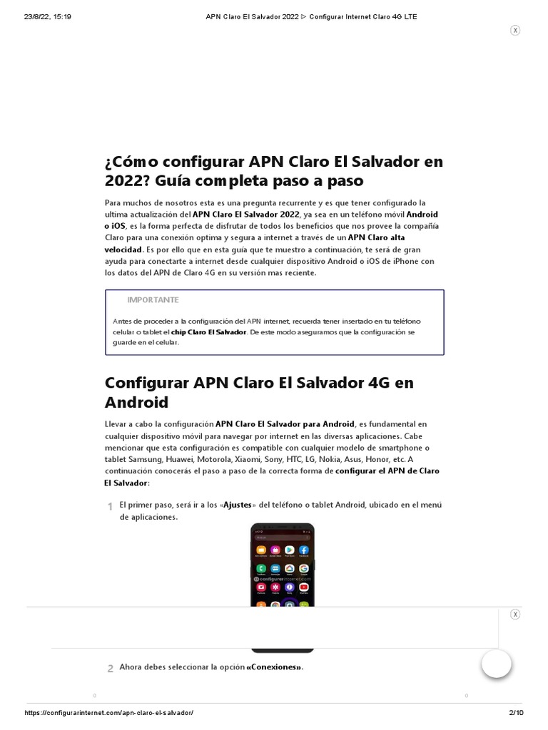 APN Claro El Salvador 2022 Configurar Internet Claro 4G LTE | PDF ... APN Claro El Salvador 2022 Configurar Internet Claro 4G LTE | PDF ...
