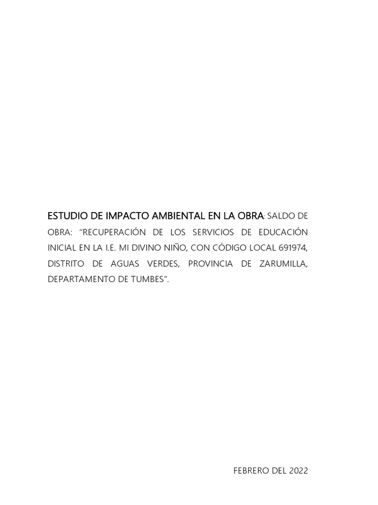 Informe Ambiental PDF | PDF | Evaluación de impacto ambiental | Residuos
