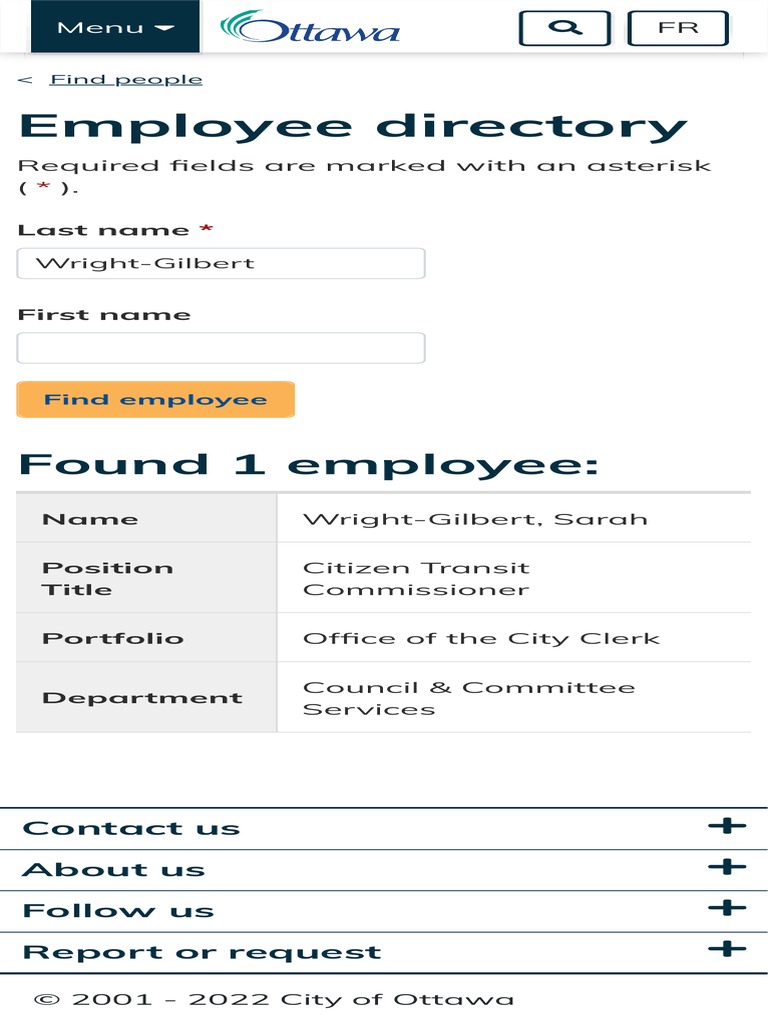 Ottawa Employee Directory Access | PDF