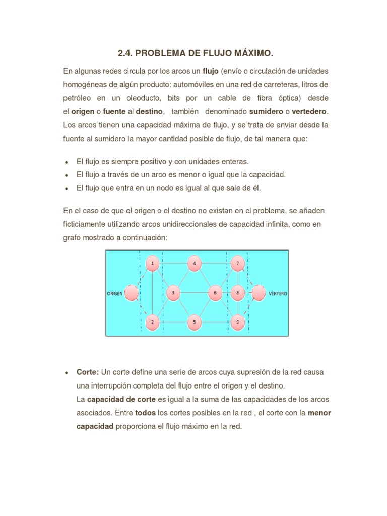 Flujo Máximo: Análisis y Cálculo | PDF | Combinatoria | Matemáticas ...