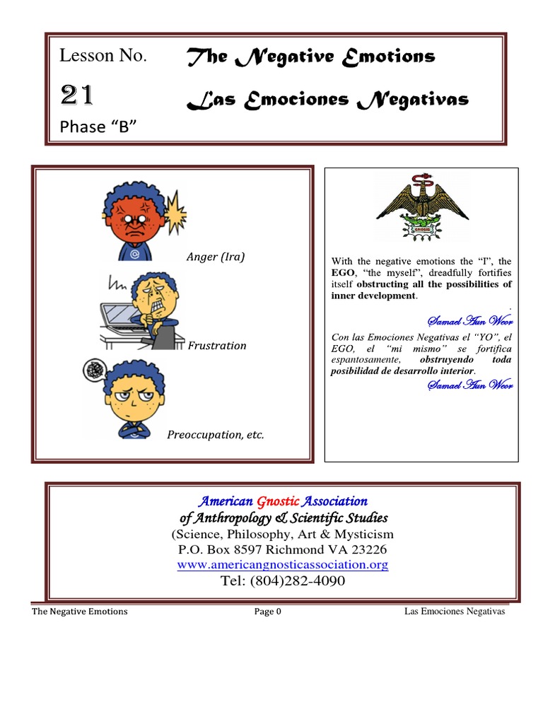 The Negative Emotions | PDF | Las emociones | Conceptos psicologicos