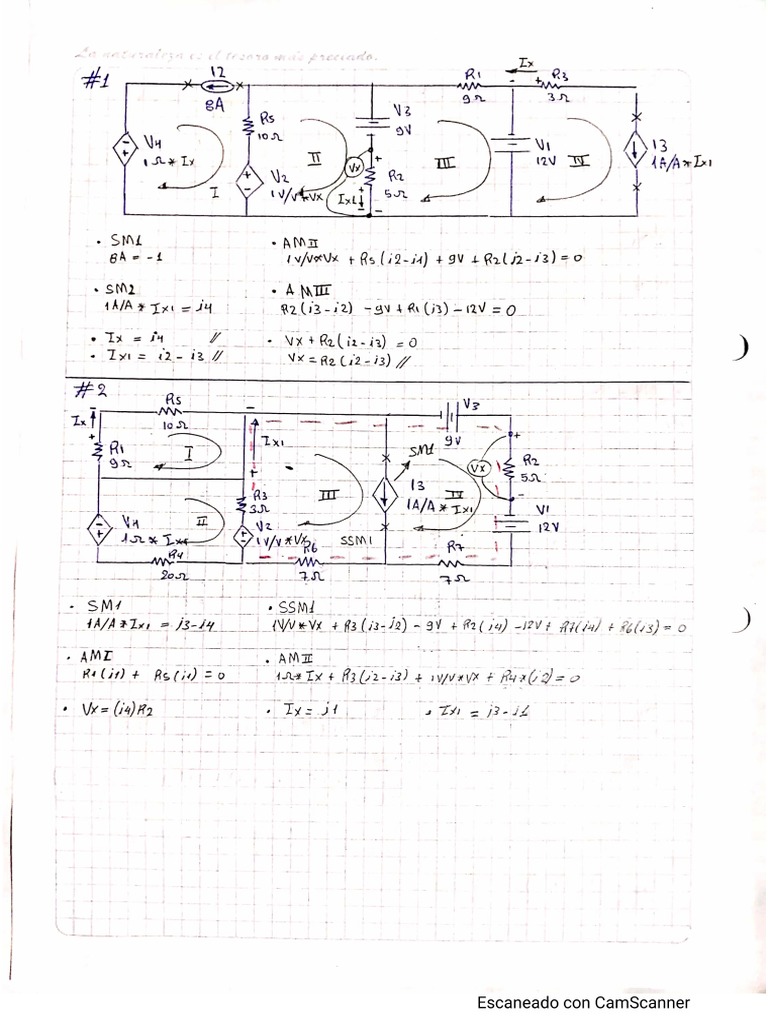 10 Ejercicios Por Método de Mallas | PDF
