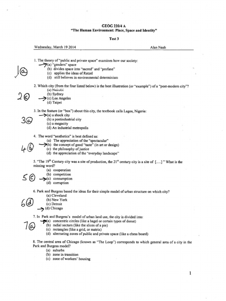 GEOG 220 Test 3 Right Answers | PDF