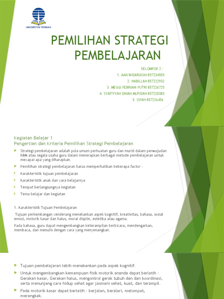 Strategi Pembelajaran Anak | PDF