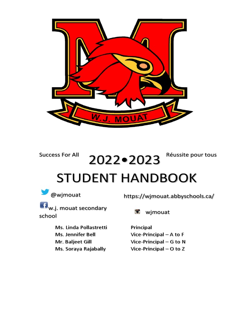 W.J. Mouat Secondary School Handbook | PDF | Teachers | Schools