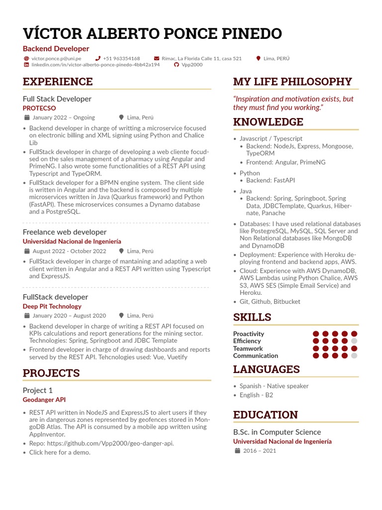 VPP CV Reformated | PDF | Postgre Sql | Databases
