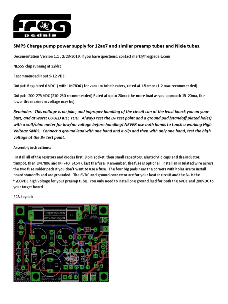 SMPS Power Supply for Preamp Tubes | PDF | Vacuum Tube | Power Supply