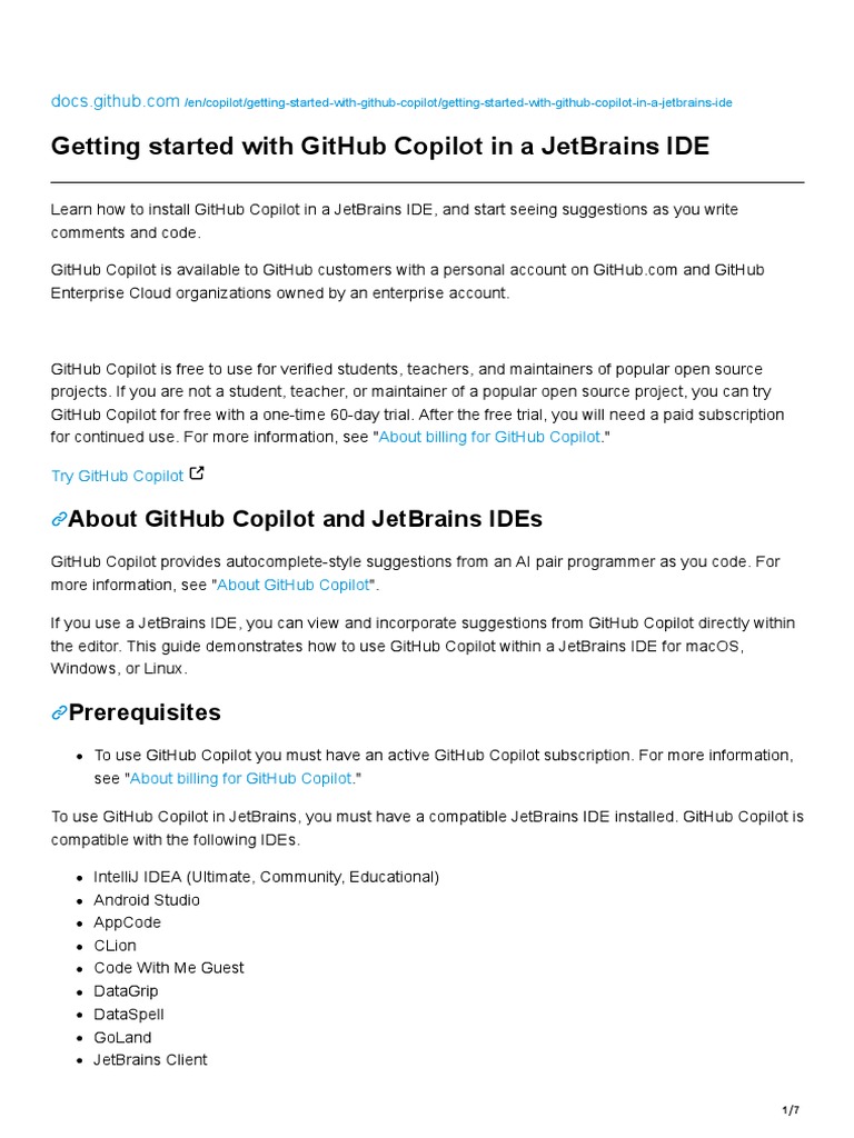 Getting Started With GitHub Copilot in A JetBrains IDE (Docs Github Com ... Getting Started With GitHub Copilot in A JetBrains IDE (Docs Github Com ...