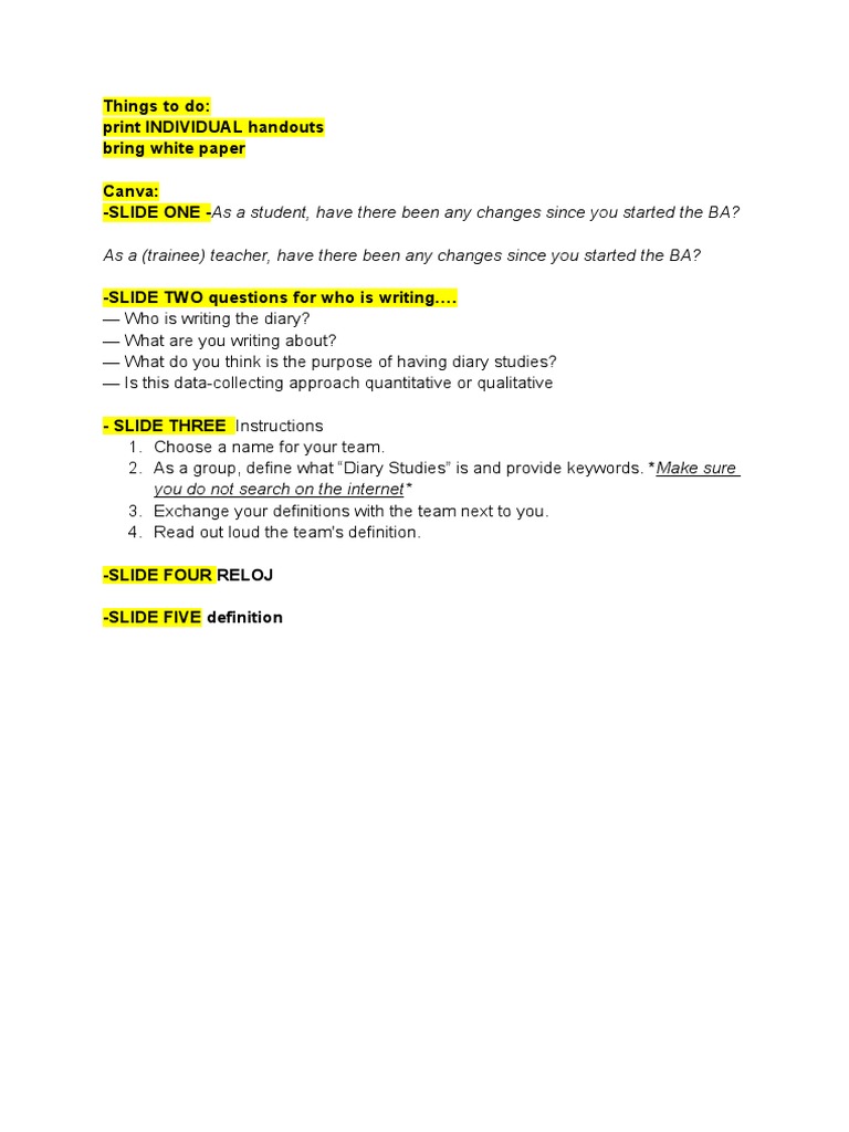 Diary Studies | PDF | Teaching Method | Learning