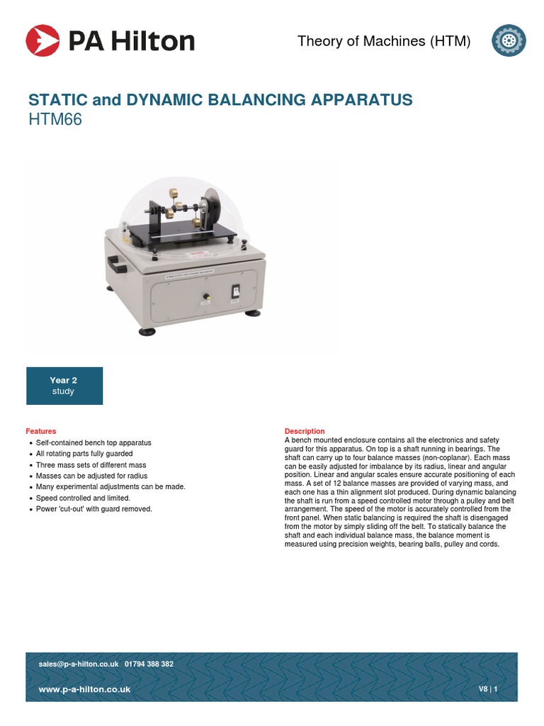 HTM66-STATIC and DYNAMIC BALANCING APPARATUS | PDF | Belt (Mechanical) | Machines