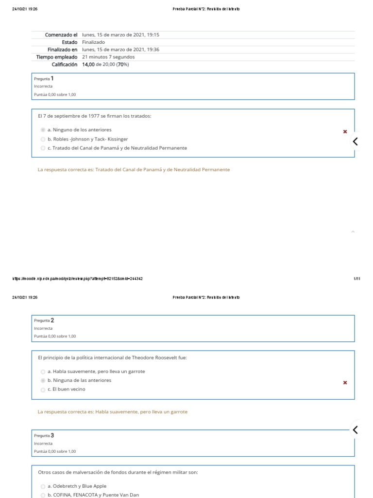Prueba Parcial N 2 Revisi N Del Intento11 PDF | PDF | Panamá