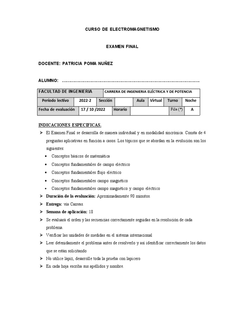 Examen Final 2022 - 2e1 | PDF | Inductor | Prueba (evaluación)