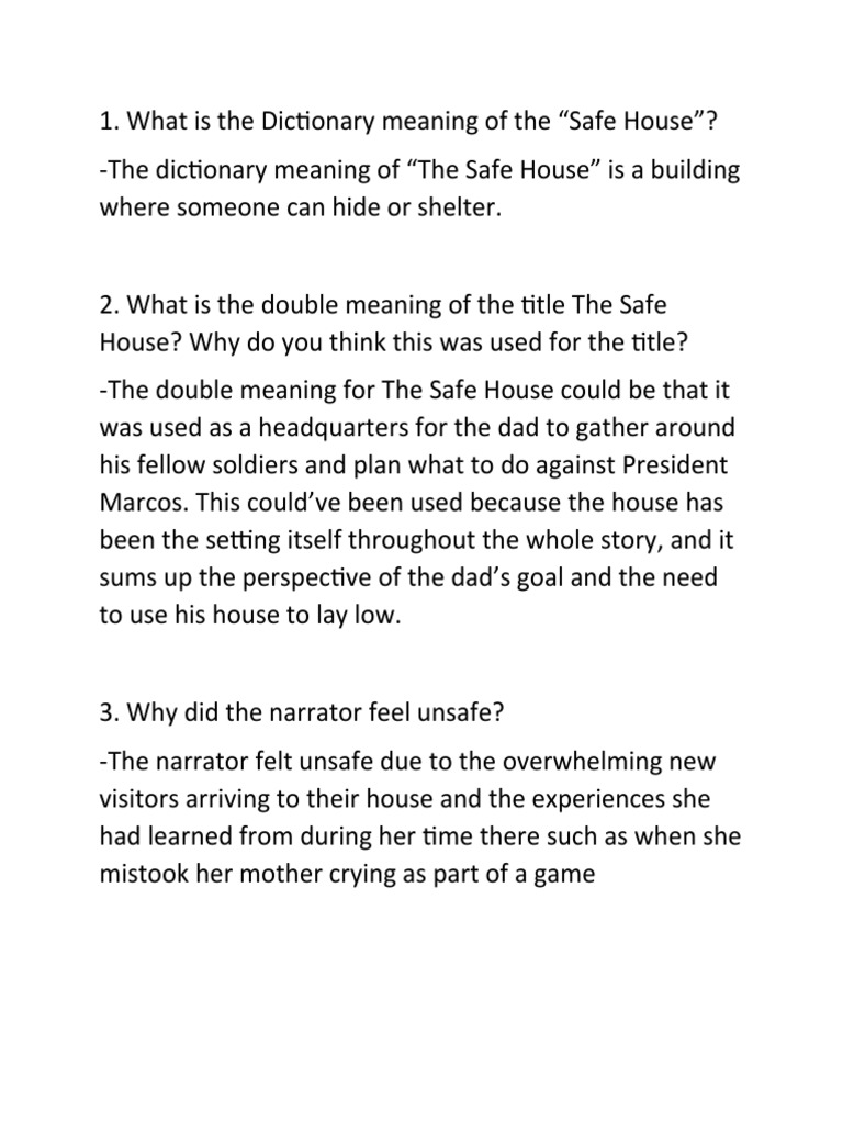 Understanding "The Safe House" Symbolism | PDF | Narration