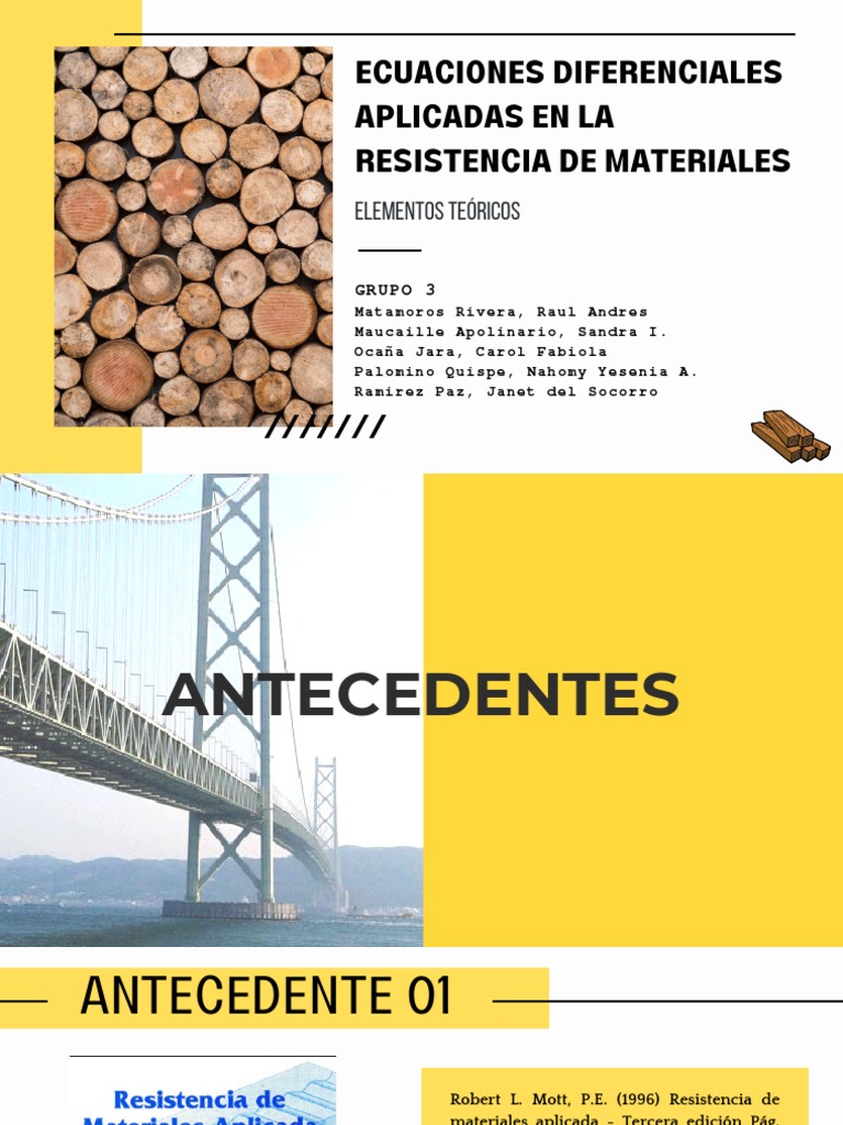 Grupo 3 - PPT - Resistencia de Materiales | PDF | Viga (Estructura) | Doblar