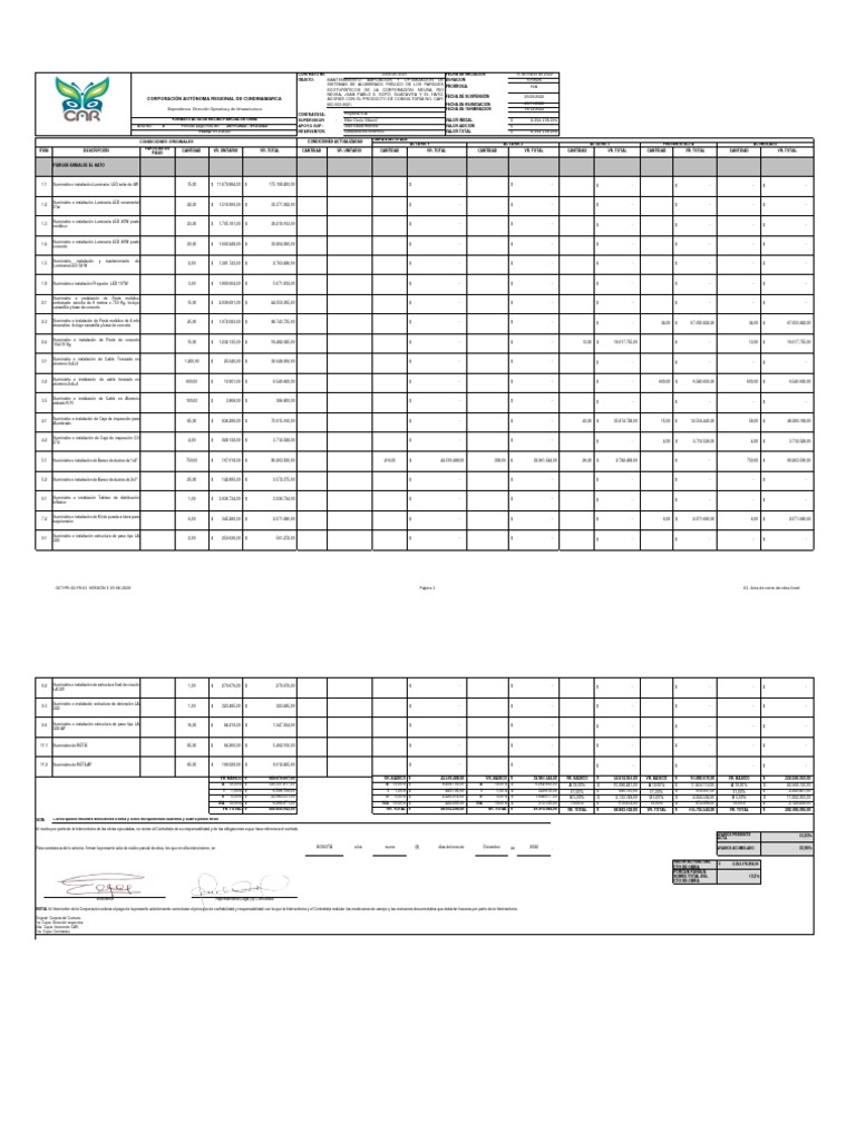 01. Acta de corte de obra V2 | PDF | Ingeniería de Edificación | Ligero