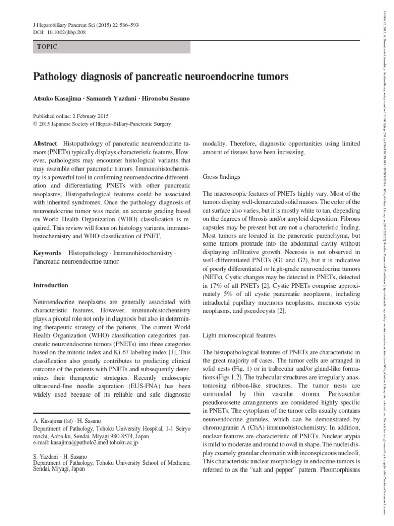 Pancreatic Neuroendocrine Tumors | PDF | Anatomy | Cell Biology
