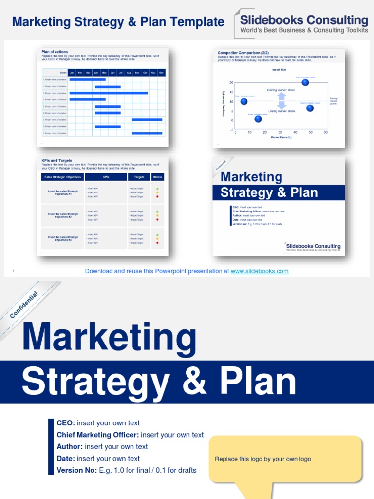 Blue Template_Marketing Strategy Plan | PDF | Marketing | Market ...