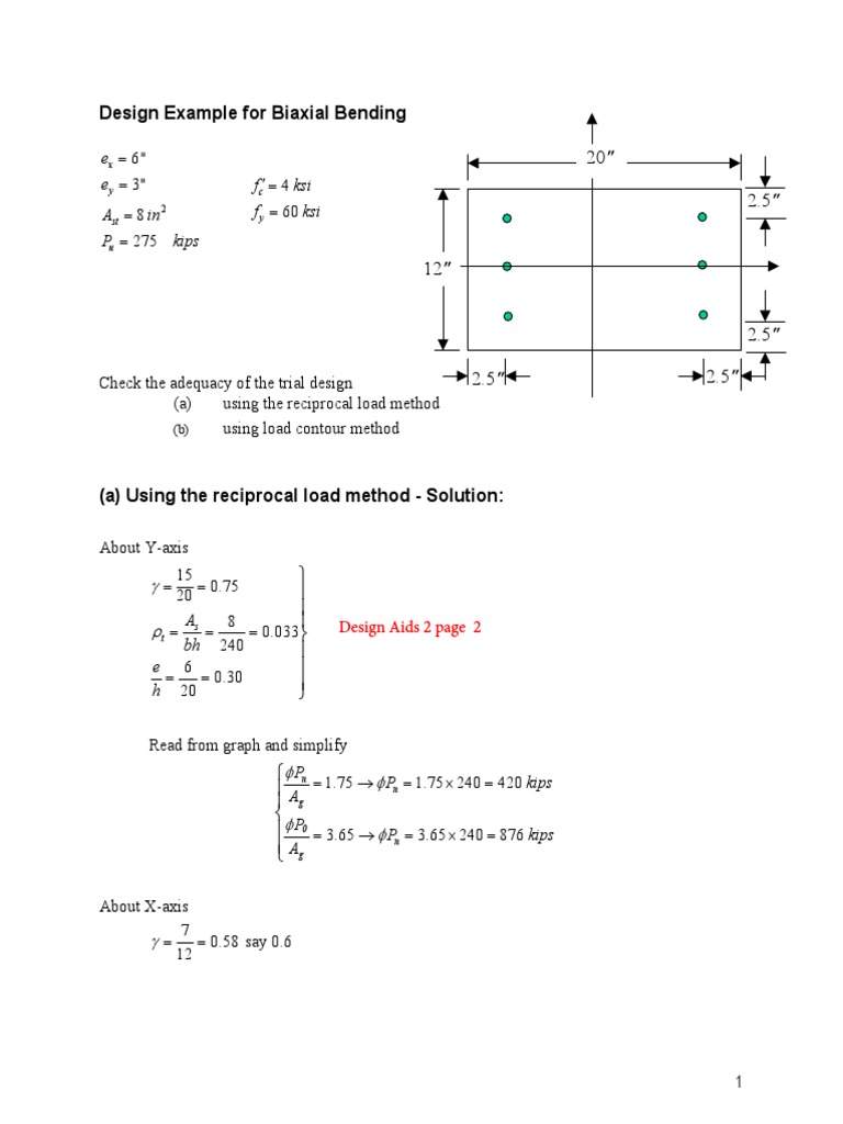 Biaxial Bending Design Example | PDF | Mathematics