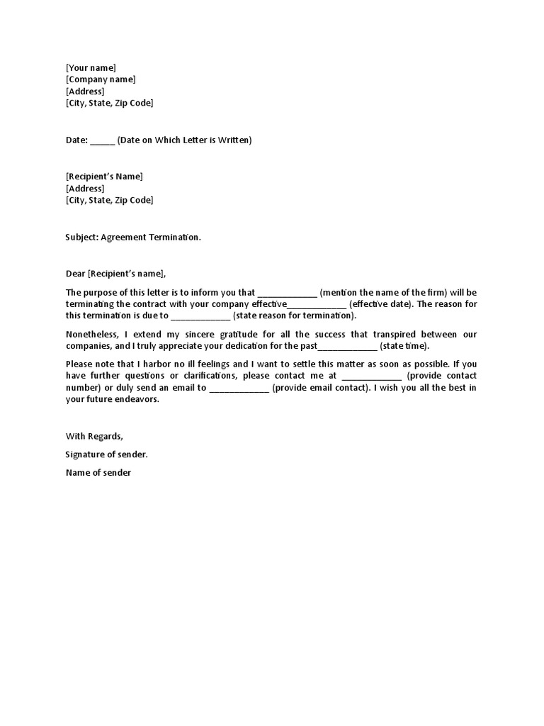 Contract Termination Letter3 | PDF