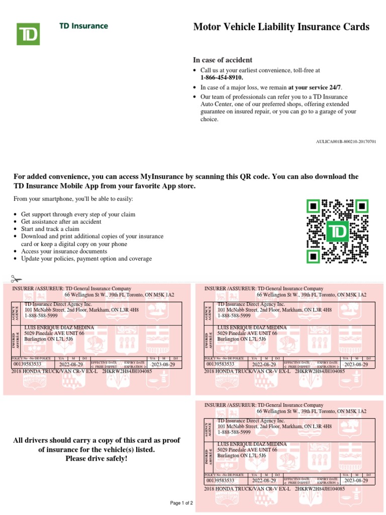 Pink Card - 2018 - Honda Truck - Van - CR-V Ex-L 4dr Awd | PDF ...