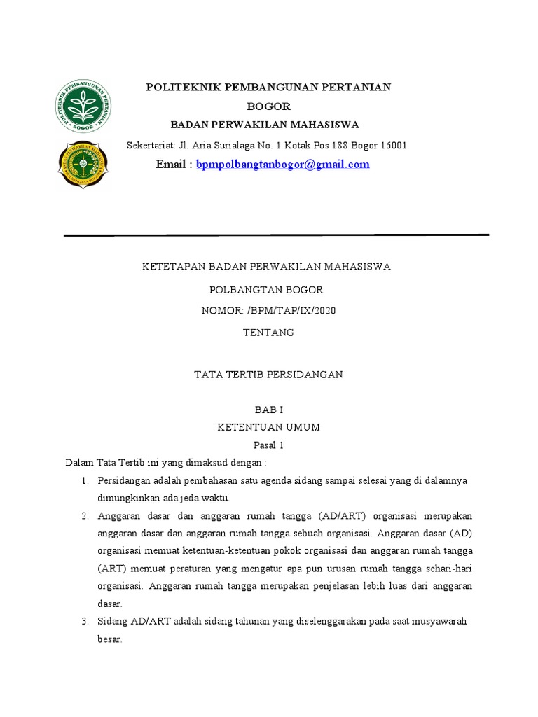 Contoh Tatib Sidang | PDF