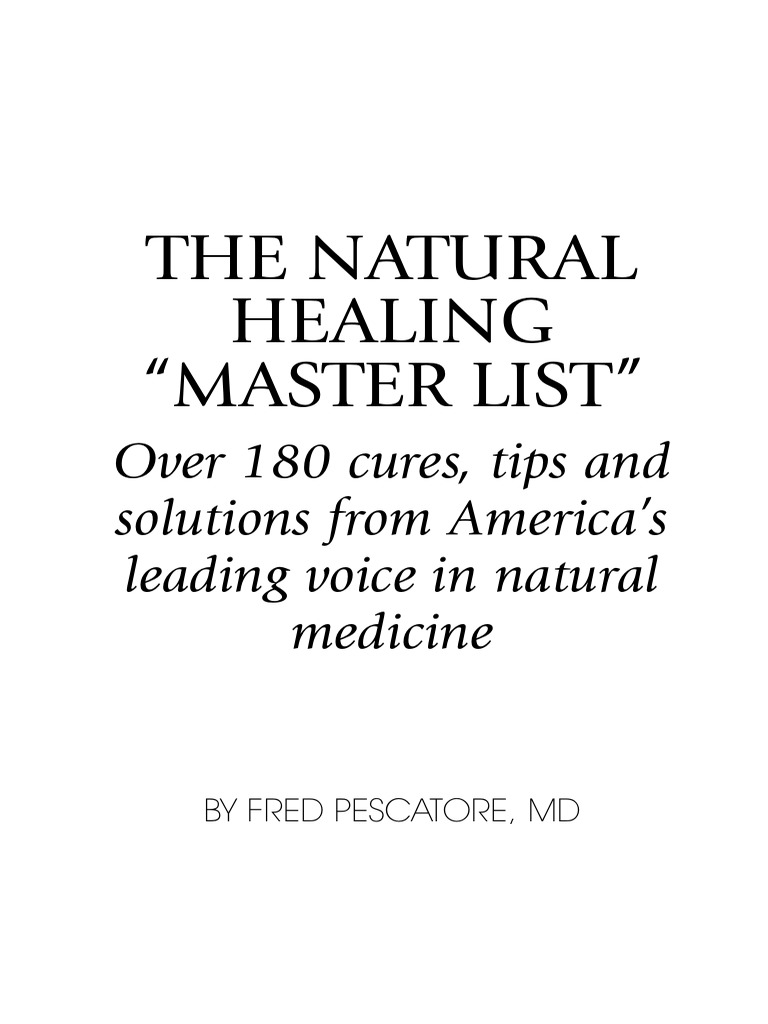 Natural Healing Master List Dr. Pescadore | PDF | Inflammation | Allergen