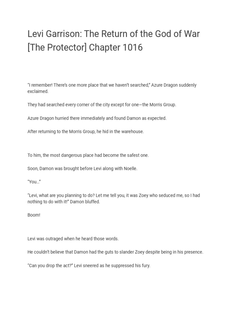 Levi Garrison: God of War Chapter 1016-1018 | PDF