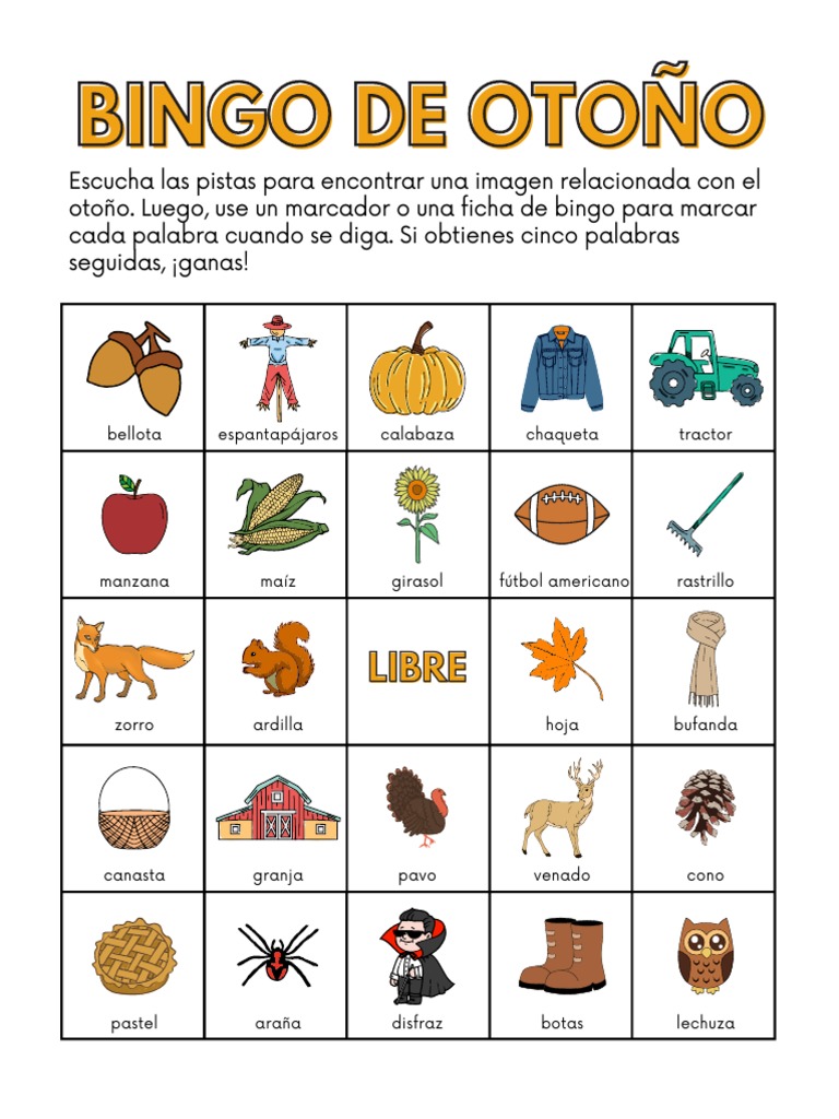 Bingo Otoñal Ilustrado | PDF