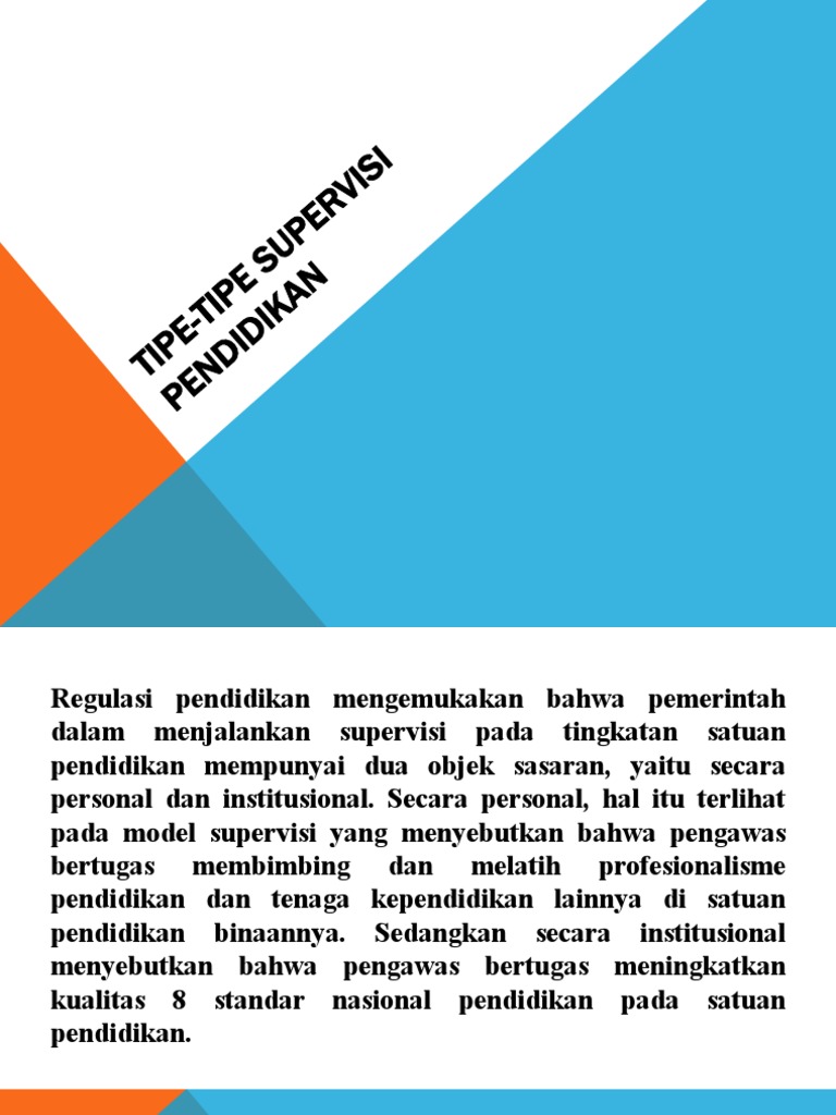 Tipe-Tipe Supervisi Pendidikan | PDF