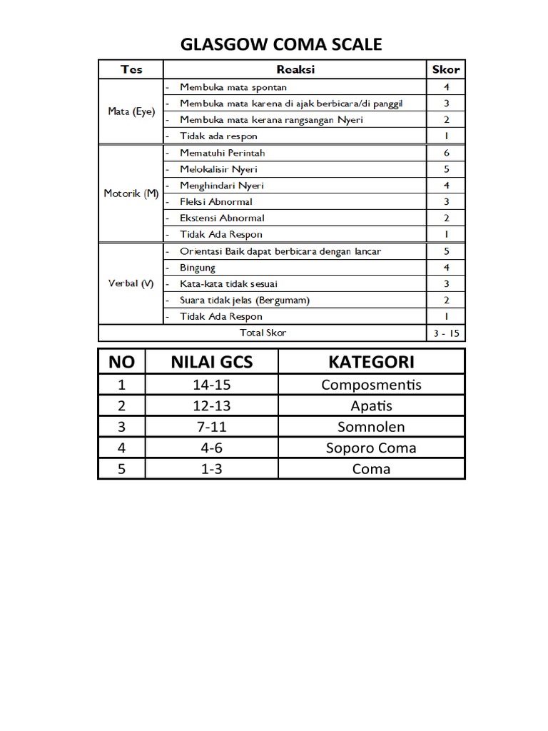 GLASGOW COMA SCALE | PDF