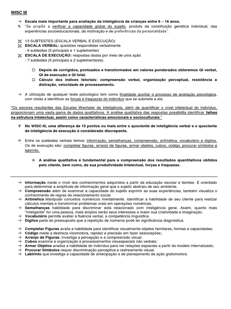 Resumo NP2 Tai | PDF | Quociente de inteligência | Conceitos psicológicos