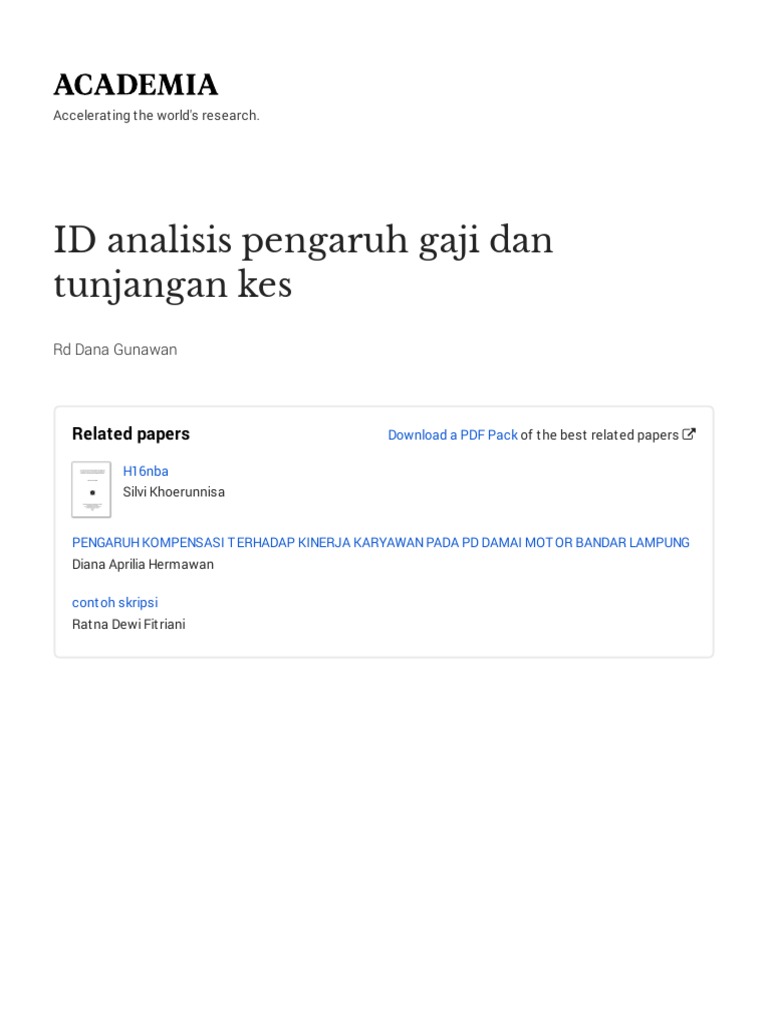 ID Analisis Pengaruh Gaji Dan Tunjangan Kes With Cover Page v2 | PDF
