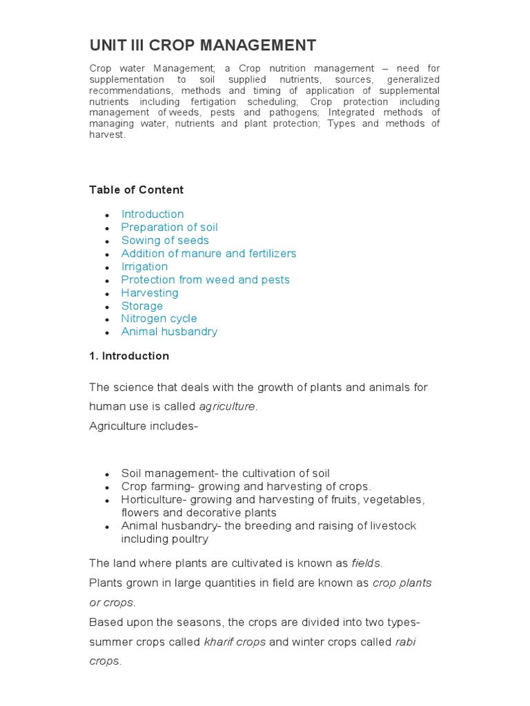 Principles and Practices of Crop Production | PDF | Soil | Fertilizer