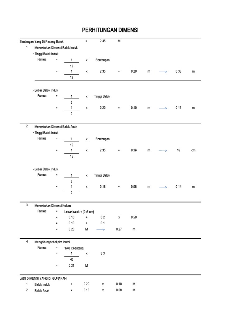 Mrnghitung Dimensi Balok, Kolom, Plat | PDF