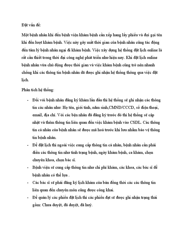 Dat Lich Kham Benh Main | PDF