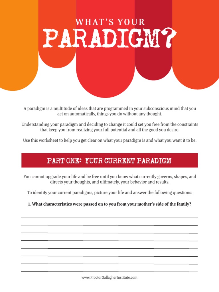 Paradigm Shift Worksheet Guide | PDF | Thought | Paradigm
