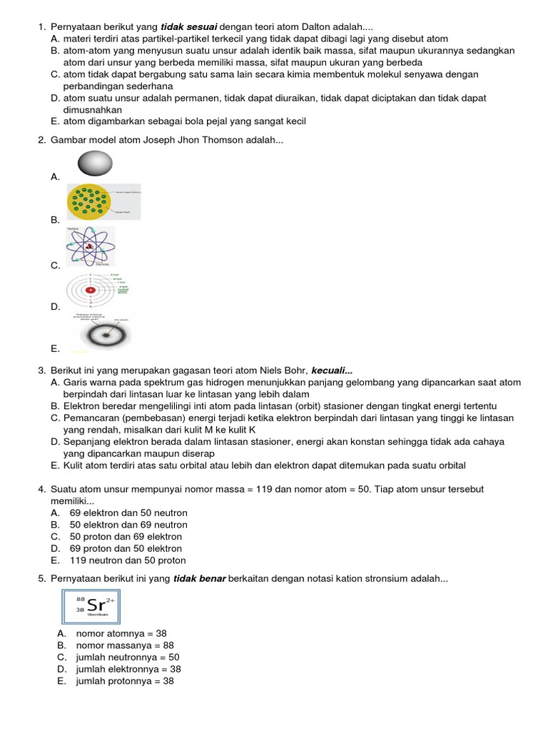 Latihan Soal PAS Kimia X-MIPA AKW 2022-2023 Ok | PDF