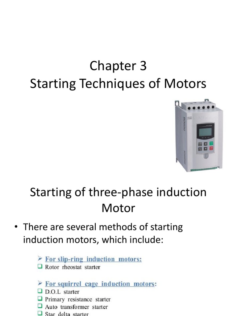 Induction Motor Starting Techniques | PDF | Electric Motor | Transformer