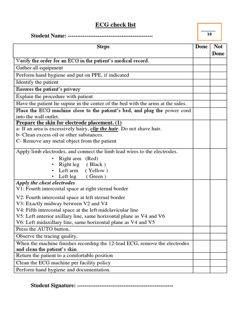 ECG Check List | PDF