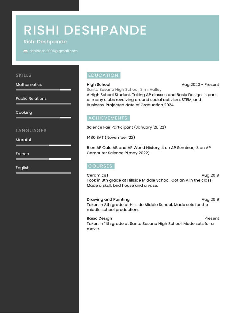 Resume Rishi Deshpande | PDF