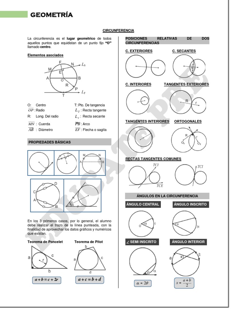 T9 Angulos en La Circunferencia Geo - Anu G3 | PDF | Tangente | Objetos geométricos