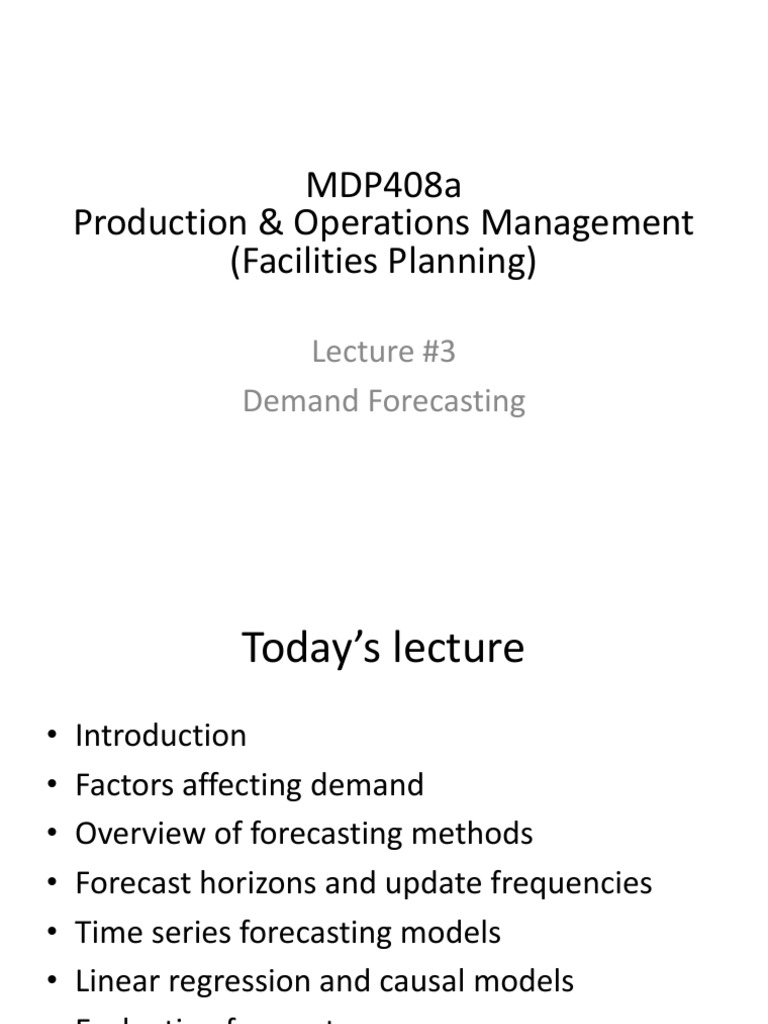 MDP408a Lecture03 | PDF | Forecasting | Regression Analysis