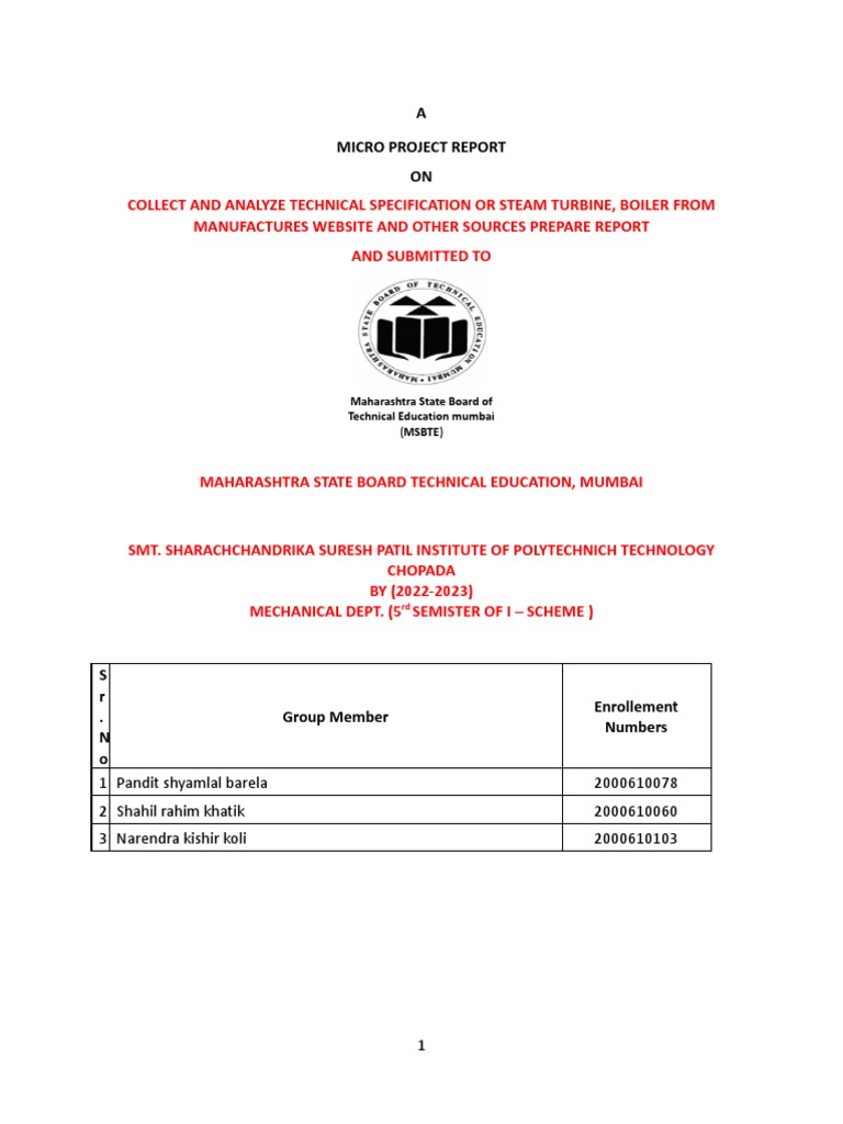 A Micro Project Report on Collect and An | PDF | Power Station | Steam