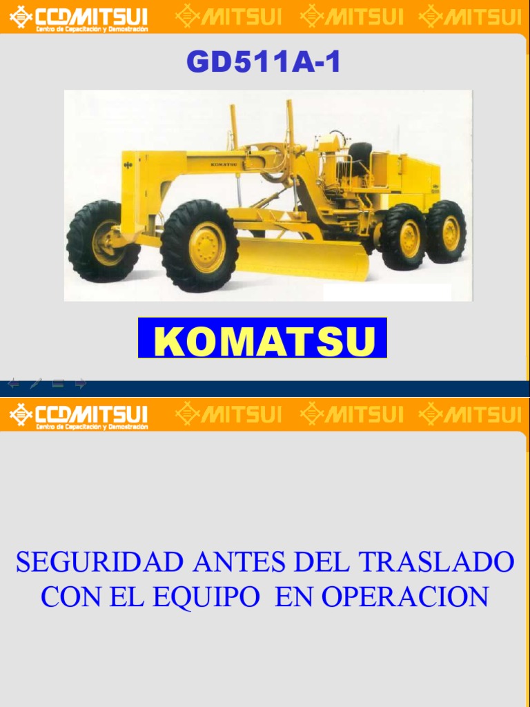Motoniveladora Komatsu GD511A | PDF | Eje | Vehículos